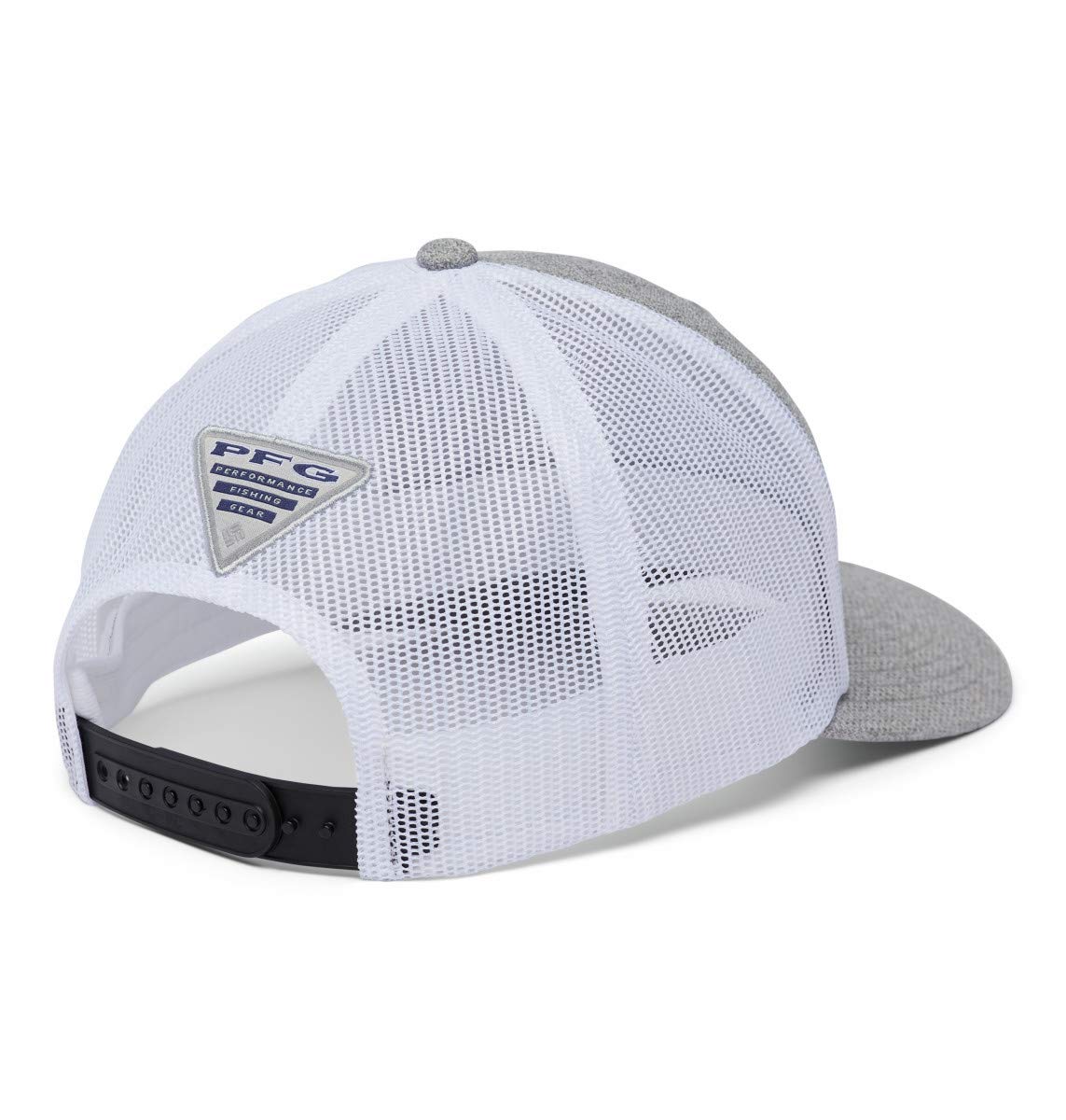 Columbia Unisex-Adult PFG Mesh Snap Back Hooks Ball Cap, Breathable, Adjustable, Cool Grey Heather/Black