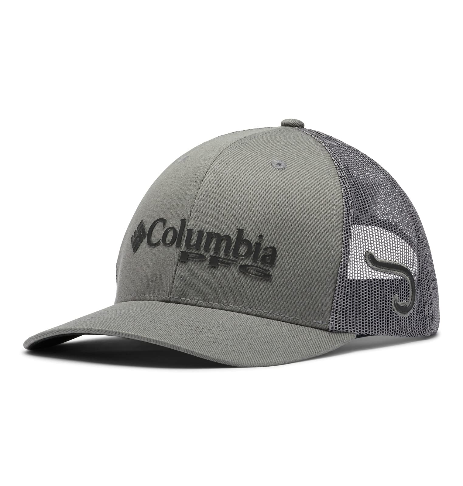 Columbia Unisex PFG Mesh Snap Back Ball Cap, Titanium/Black/Hook, One Size