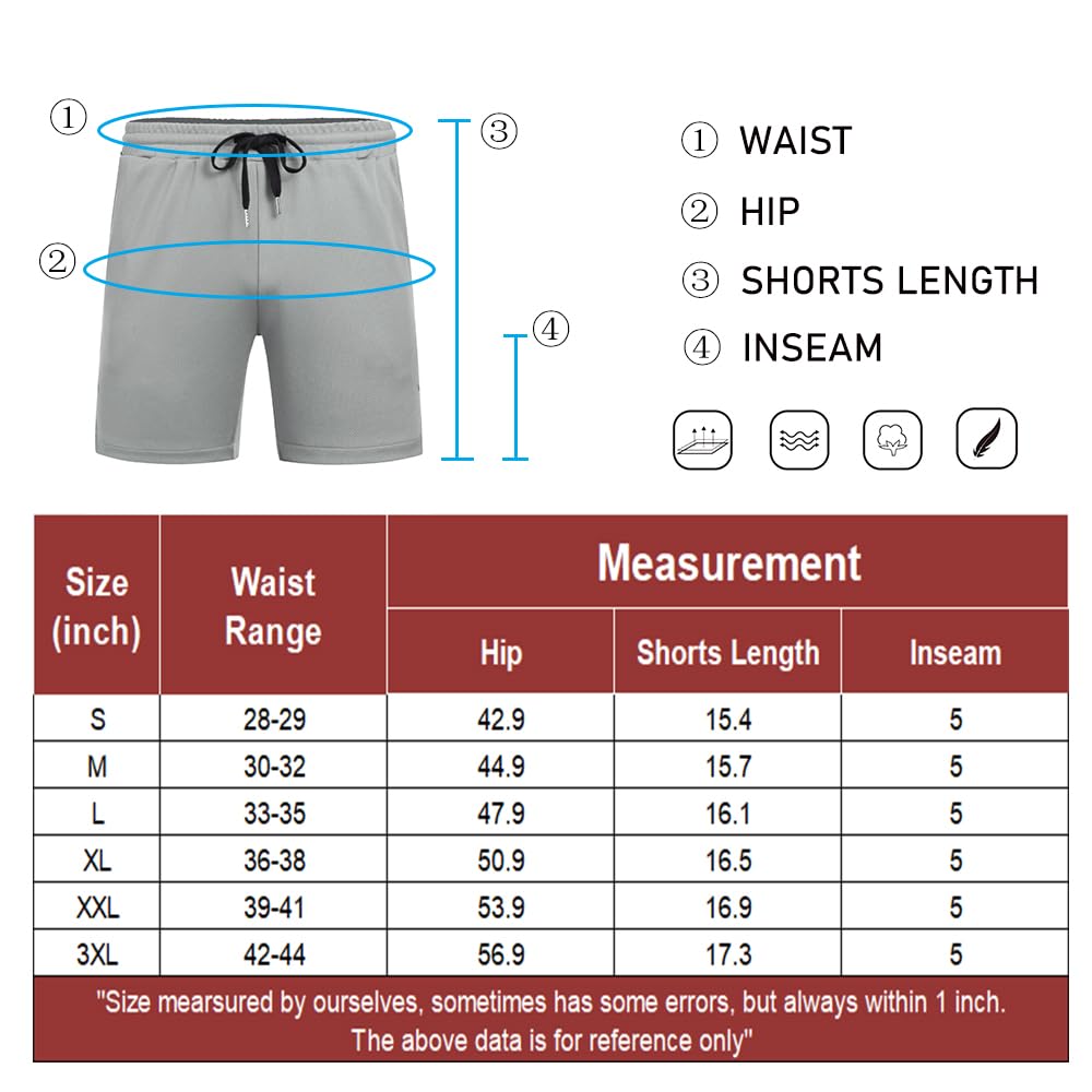 COOFANDY Men's 5 Inch Gym Shorts Quick Dry Workout Athletic Shorts Lightweight Sports Running Shorts with Pockets