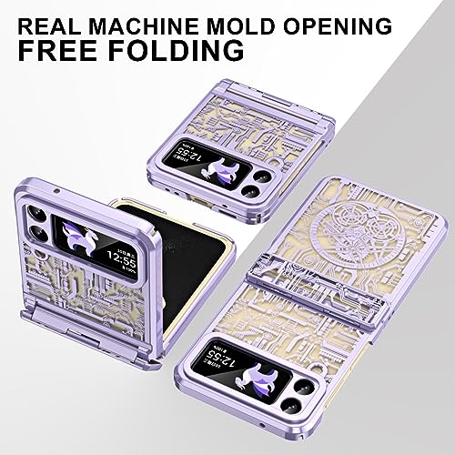 phone case Slim Case Compatible with Samsung Galaxy Z Flip 3 with Hinge+Camera Lens Protector,Thin Hard PC Case Fashion Protective Case for Galaxy Z Flip 3 Rugged Electroplating Cover phone cover ( Co