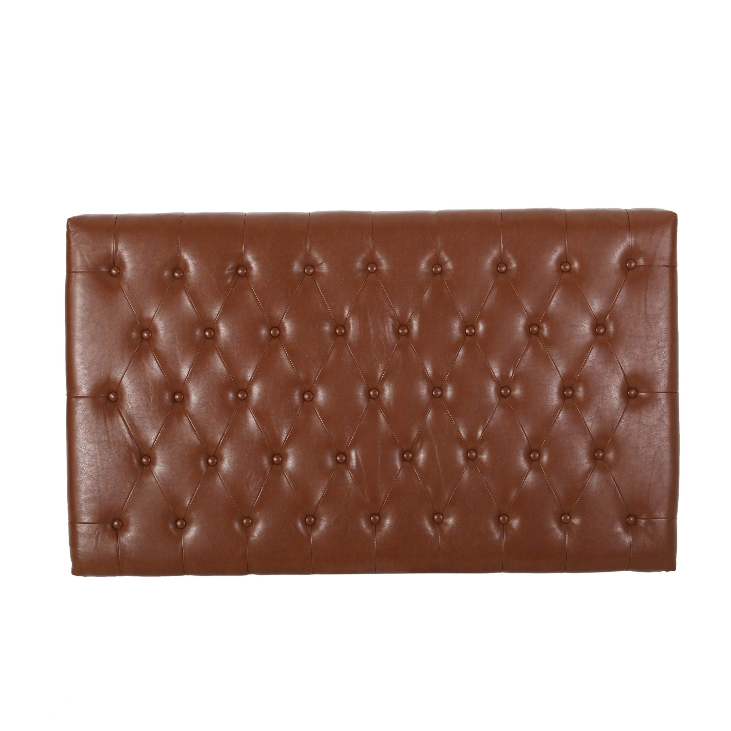 Christopher Knight Home Gavin Contemporary Upholstered Rectangular Ottoman, Cognac Brown and Weathered