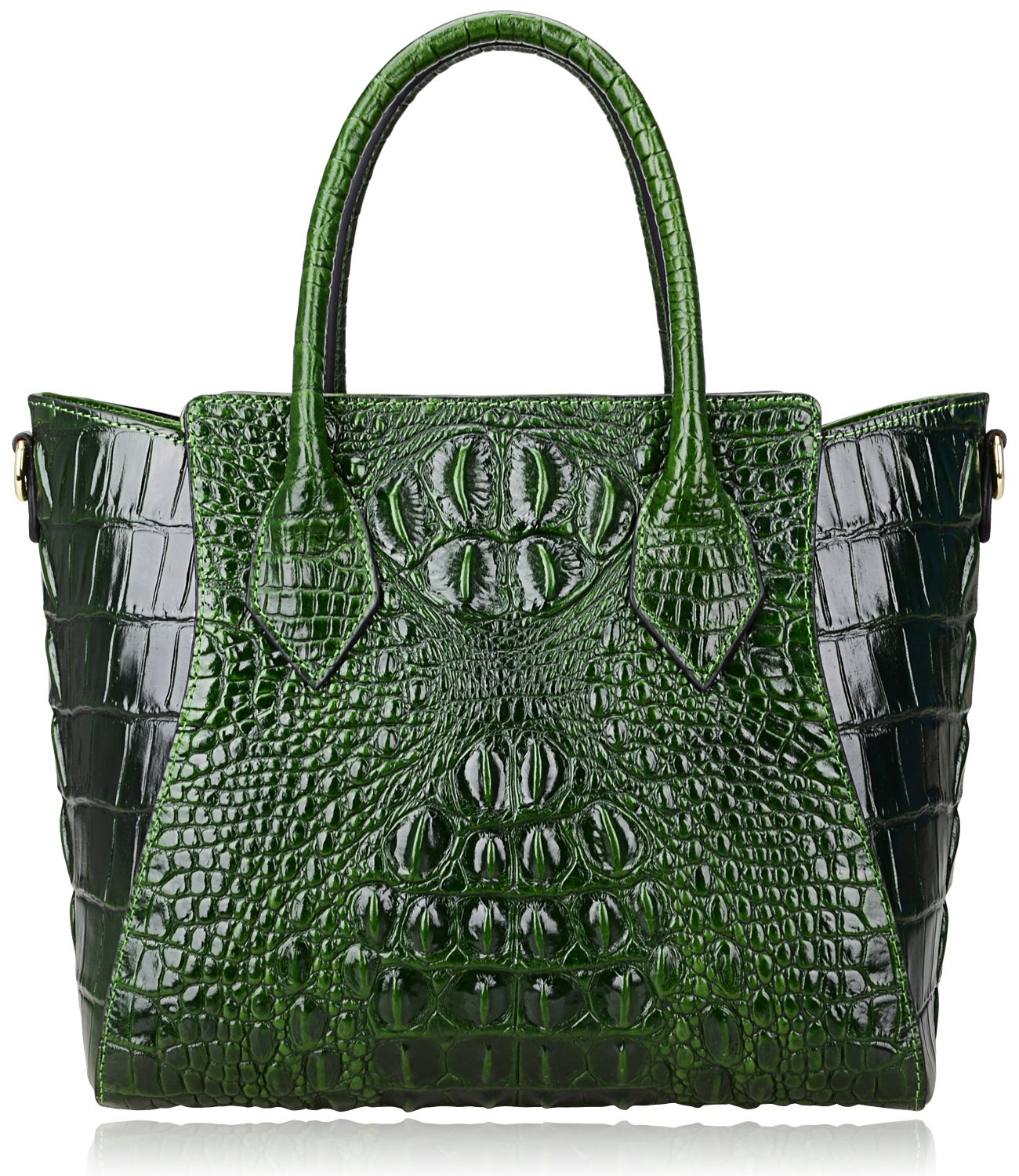 PIJUSHI Designer Crocodile Handbags for Women Genuine Leather Purses Top Handle Shoulder Bag (6082 Purple)