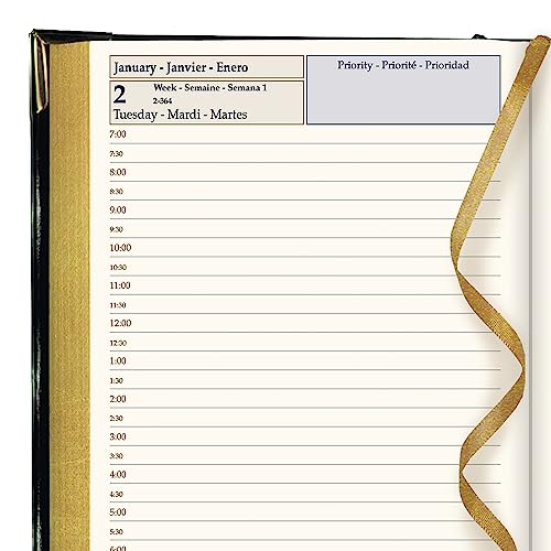 Brownline 2024 Executive Daily Planner, Appointment Book, 12 Months, January to December, Sewn Binding, 7.125" x 4.875", Trilingual, Assorted Colors (CBE504.ASX-24)
