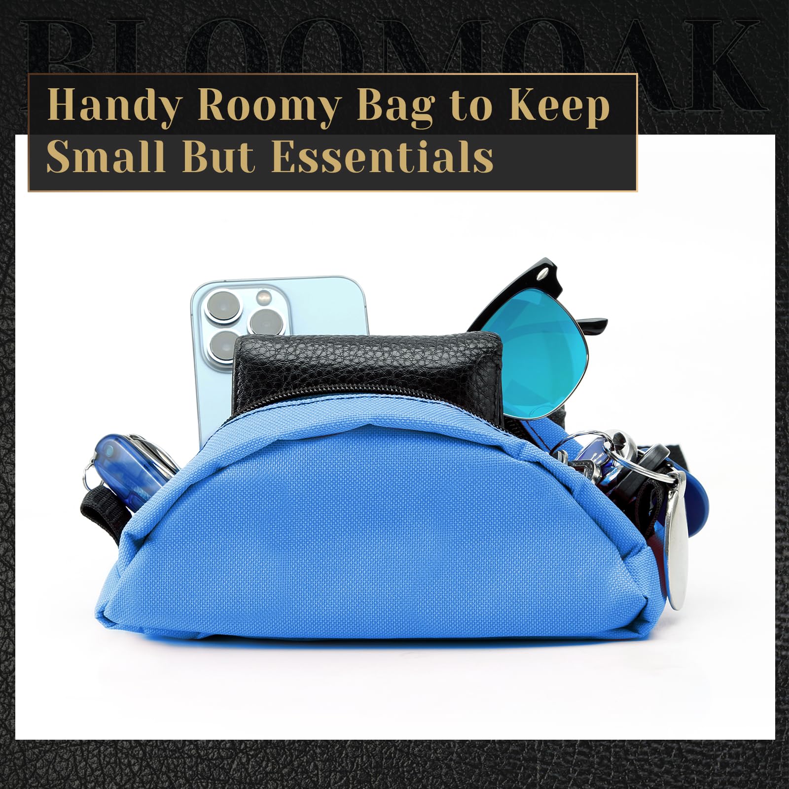 Bloomoak Phone Pommel Saddle Bag for Horse, Durable Saddle Sack for Trail Riding, Water Resistant Saddle Pouch for Holding Riding Gear (Royal Blue)