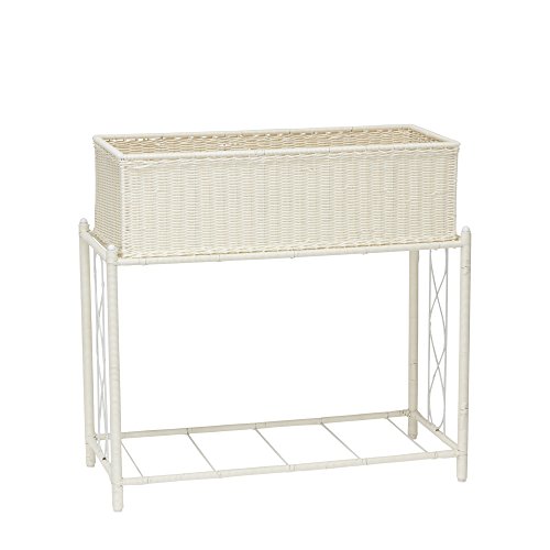 Household Essentials ML-5017 Indoor Outdoor Resin Wicker Planter Stand, 2 Piece