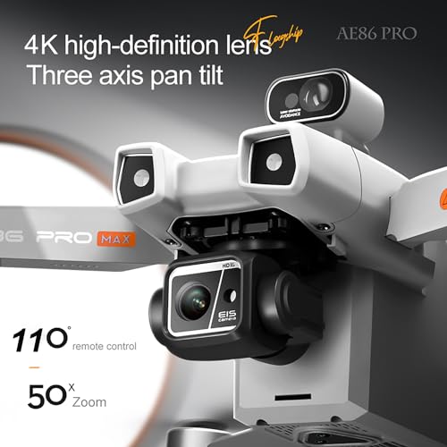 Bingchat GPS Drone with Dual Camera for Adults 4K HD, 3 Axis Gimbal EIS for Video, 82 Mins Flight Time, 19685ft 5G Digital Image Transmission, Professional Laser Obstacle Avoidance, GPS Auto Return,