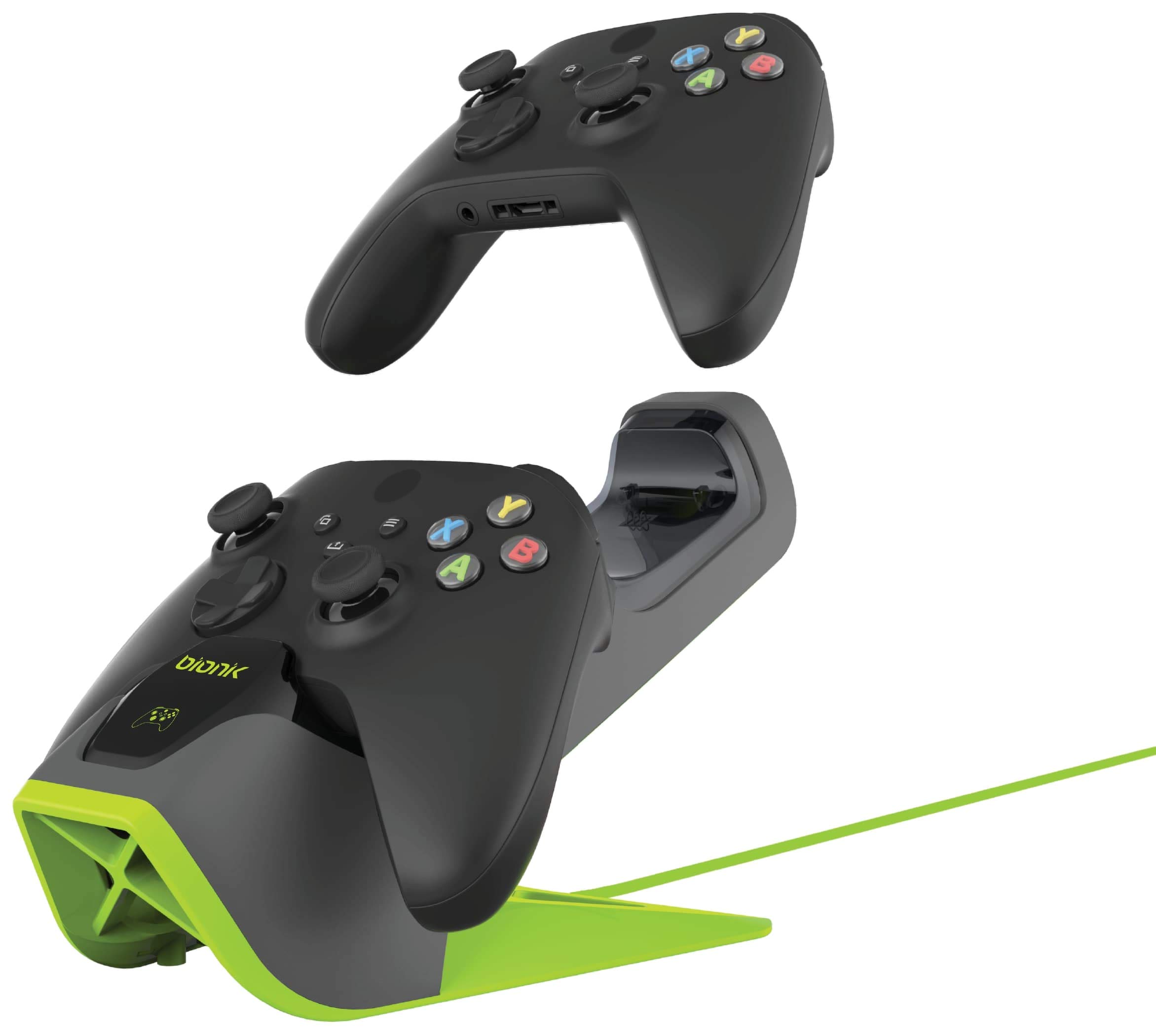 Bionik Power Stand for Xbox Series X/S: Dual Charge & Storage Dock with 2 Rechargeable Batteries-Power Adapter Included (BNK-9070) - Xbox Series X
