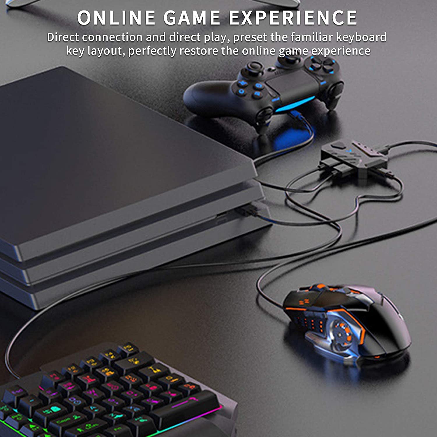 Wedorat Game Console Keyboard and Mouse Adapter, Game Controllers Keyboard and Mouse Converter OTG Adapter, Programmable Zero Delay Keyboard Adapter for PS3/PS4/PS5/Xbox360/Xbox ONE