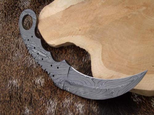 Damascus Steel Blank Blade Custom Handmade 9" Hunting Karambit Knife Blank Blades for knife making