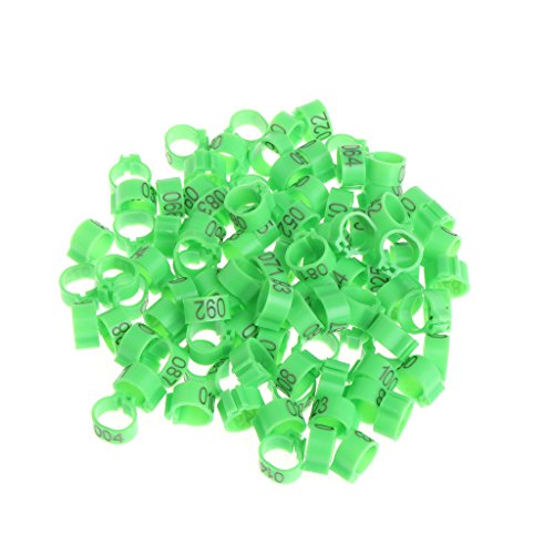 luosh Leg Number Bird Bands,100 Pieces Leg Rings for Canaries Birds Chicken Quail Dove Pigeon Foot Rings Training Supplies,10mm