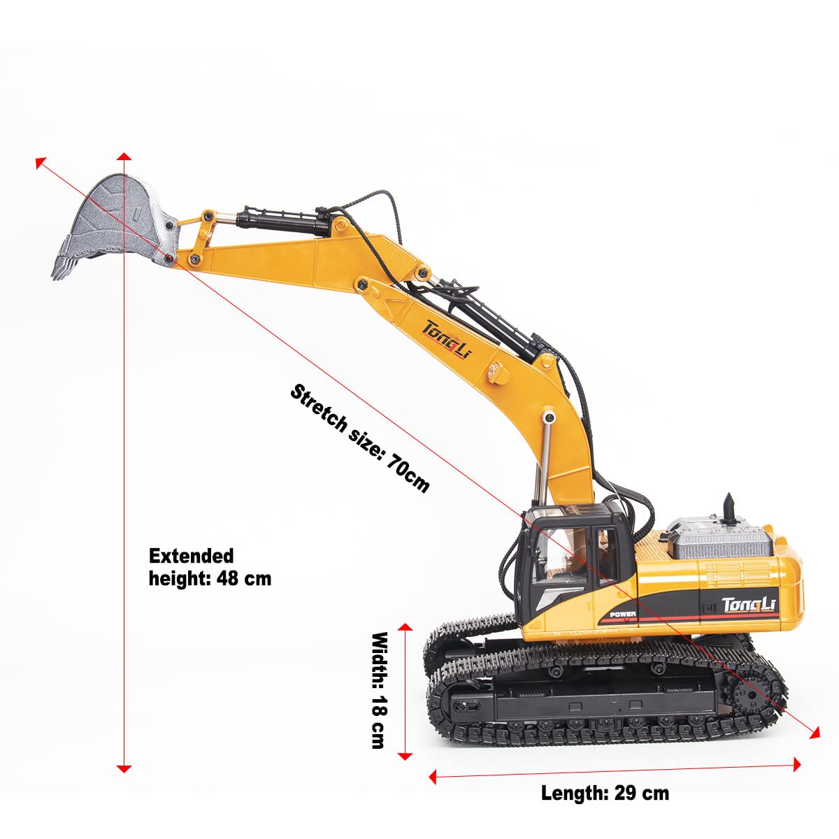 Huina RC Excavator for adults1580 Hobby Remote Control V4 Full Metal RC Excavator Adult huina 580 Construction Vehicle Professional Remote Control Tractor (Default)
