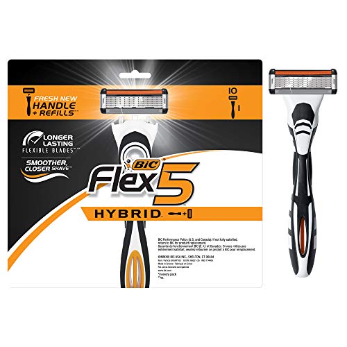 BIC Flex 5 Titanium Men's Disposable Razor, Five Blade, Pack of 10 Razors, Flexible Blades for an Ultra-Close Shave,10 Count(Pack of 1)