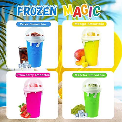 Nenkarn Slushy Maker Cup, Upgrade 17oz/500ml Slushie Cup, Quick Frozen Magic Cup, Double Layers Slushie Maker Cup, Cool Stuff Birthday Gifts for Kids (Rose)