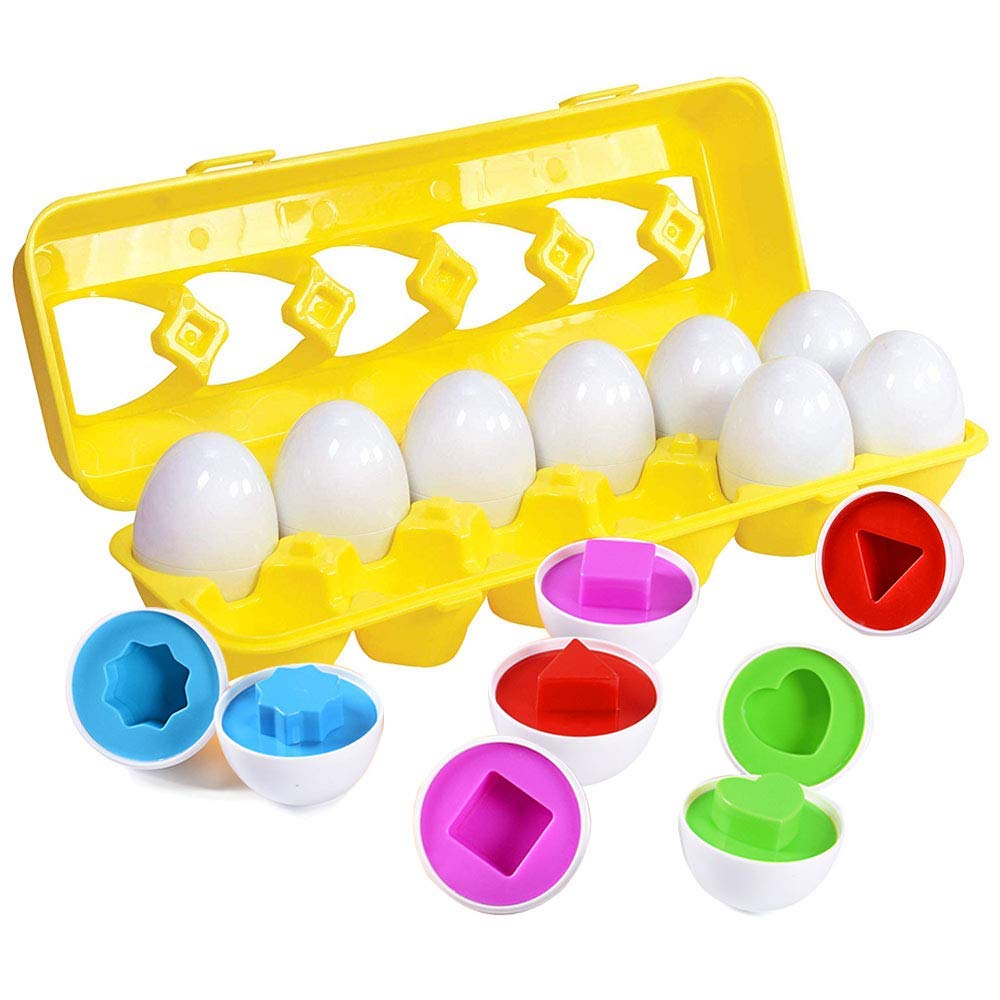 XINXIYAN Matching Eggs Toys for Toddlers 1 2 3 Year Old Boys Girls Kids Learning Educational Color Egg Shape Toy Easter Baskets for Baby Boy