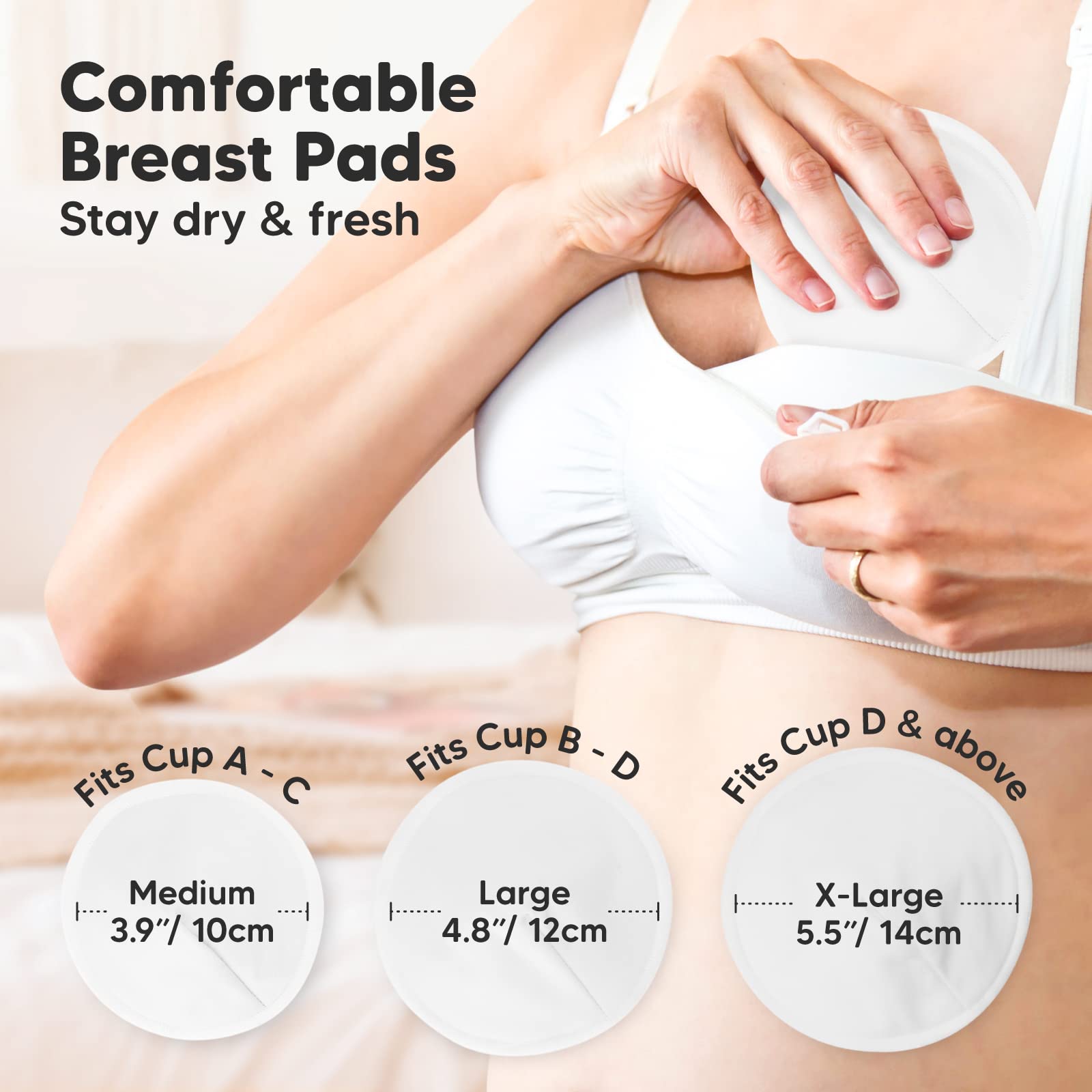KeaBabies 3 in 1 Postpartum Belly Support Recovery Wrap and Bamboo Viscose Nursing Pads Bundle - Pregnancy Belly Support Band - 14 Washable Pads + Wash Bag