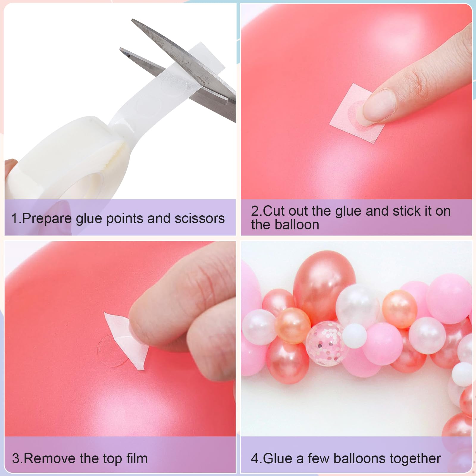 Phinus 3000 Pieces Glue Points, Balloon Tape, Sticky Dots, Balloon Glue Points, Glue Points Double Sided, Balloon Sticky Dots for Balloons Craft Sticky, Wedding Decoration, Stick Photos