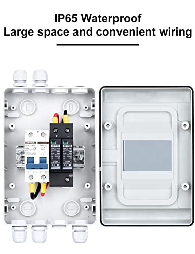 DIHOOL Outdoor Circuit Breaker Box, Solar Isolator Disconnect Switch 40 Amp Breaker DC 500V