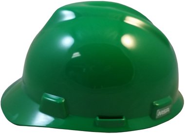 MSA V Cap Style Hard Hats w/FasTrac III Suspensions and Handy Tote Bag - Green
