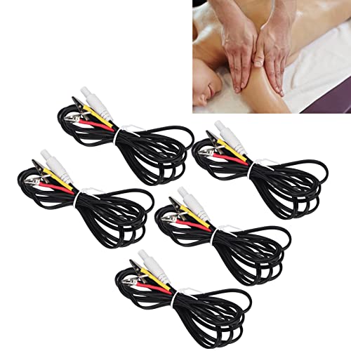 Clip Electrode Wire, 5pcs Black TENS Electrode Wire for Men Women for Travel