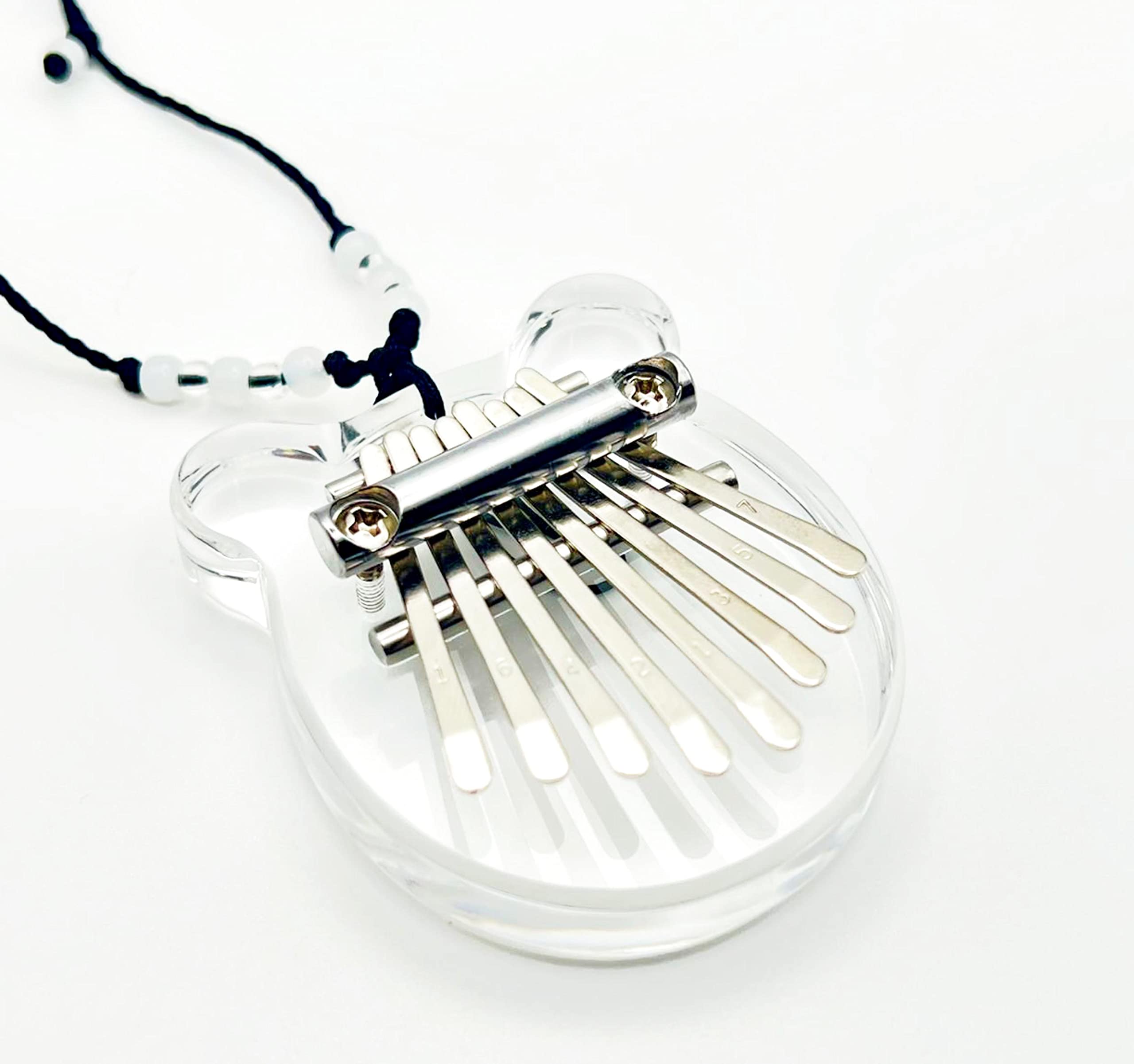 SonicoTech Mini Kalimba Mini Thumb Piano 8 Keys Finger Piano Marimbas Hand Piano Cute Kalimba with Lanyard Keychain Special Lovely Gifts (Crystal bear) Visit Store for Bundle Sales