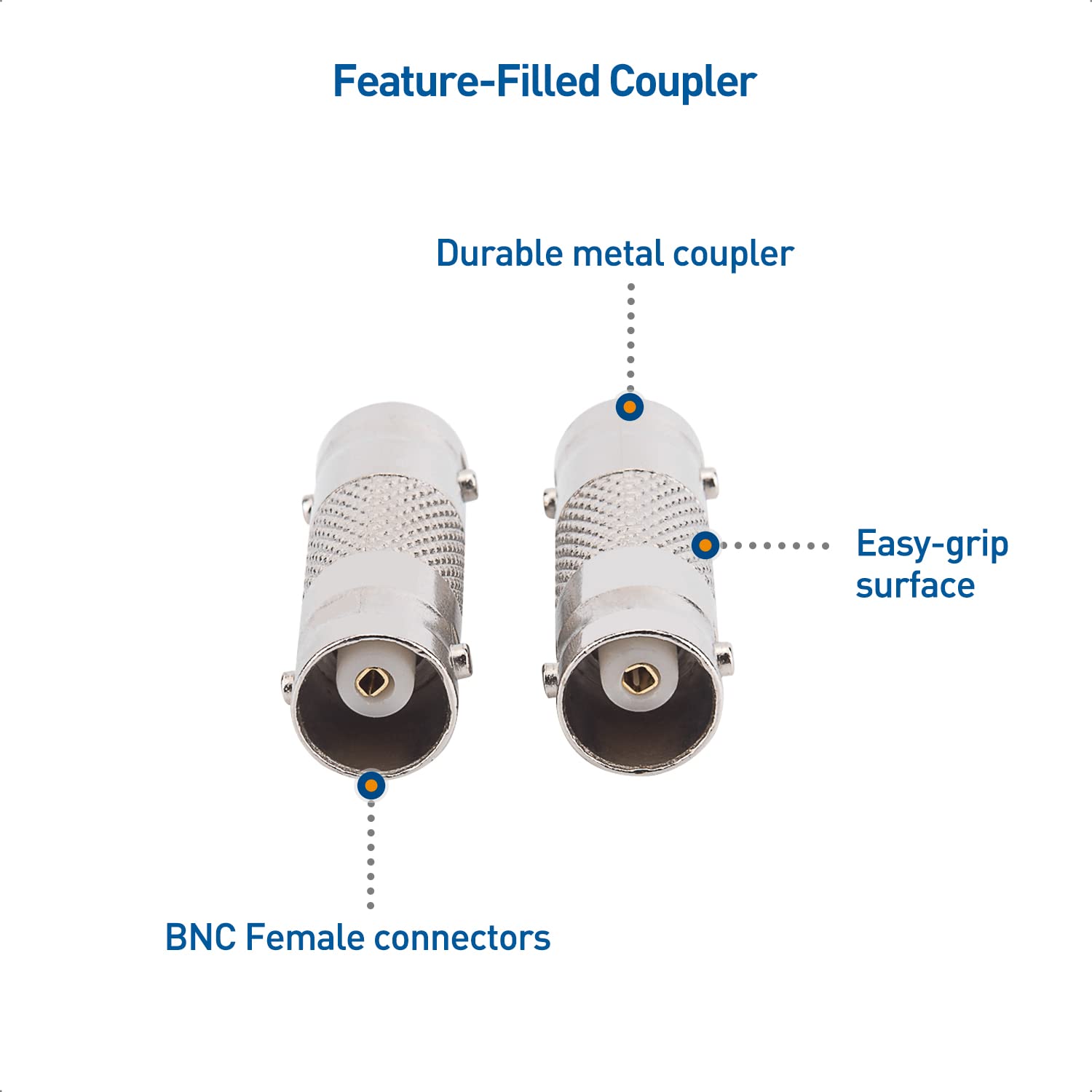Cable Matters 6-Pack BNC Female to Female Coupler (BNC Coupler, BNC to BNC Coupler) for CCTV, Radio, and Antennas