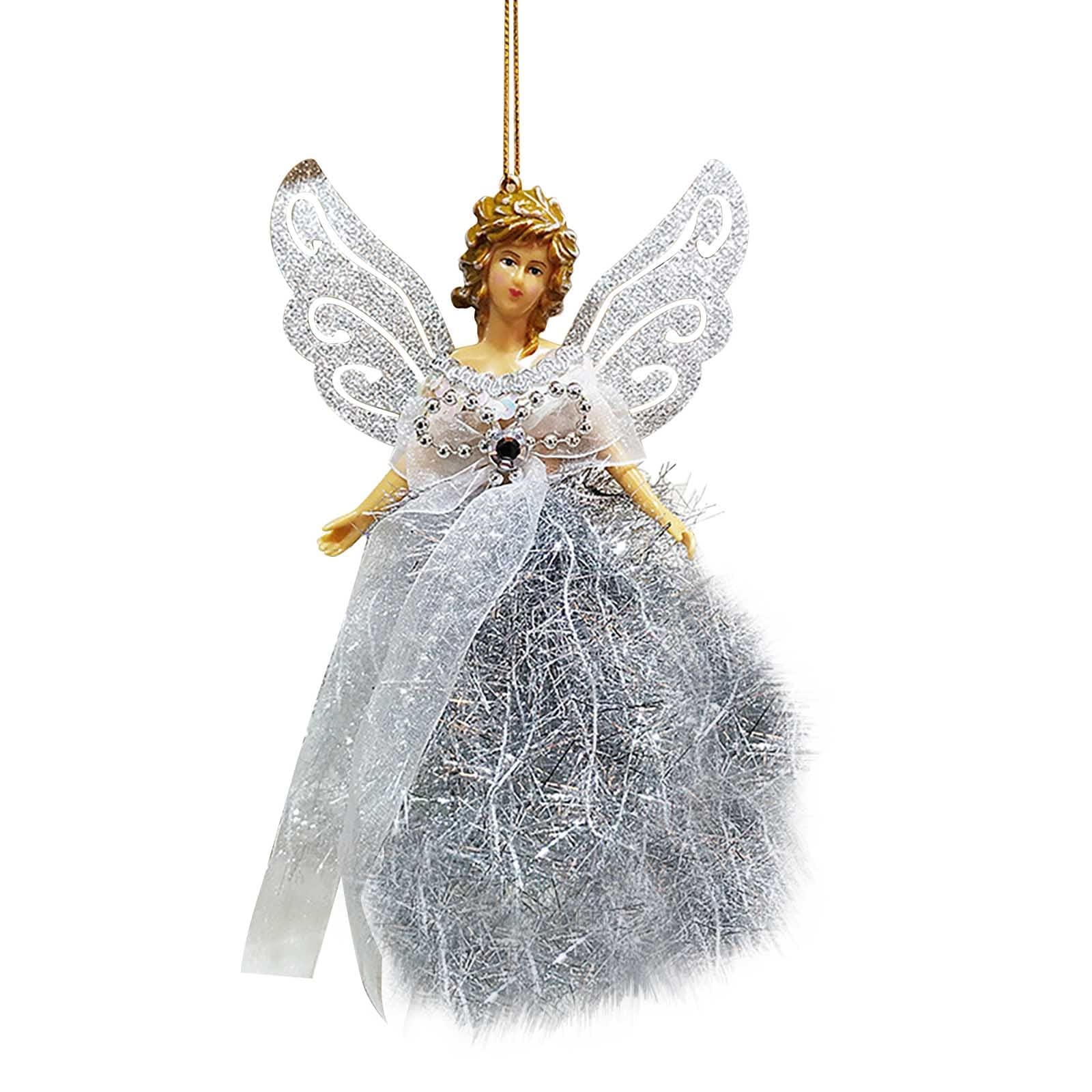 Christmas Tree Decor Ornaments New Plush Angel Pendant Pendant Children's Cute Plush Doll Silver Small Decorated Funny Hanging Outdoor for Rustic Home Ornament Decorations Decoration Gift