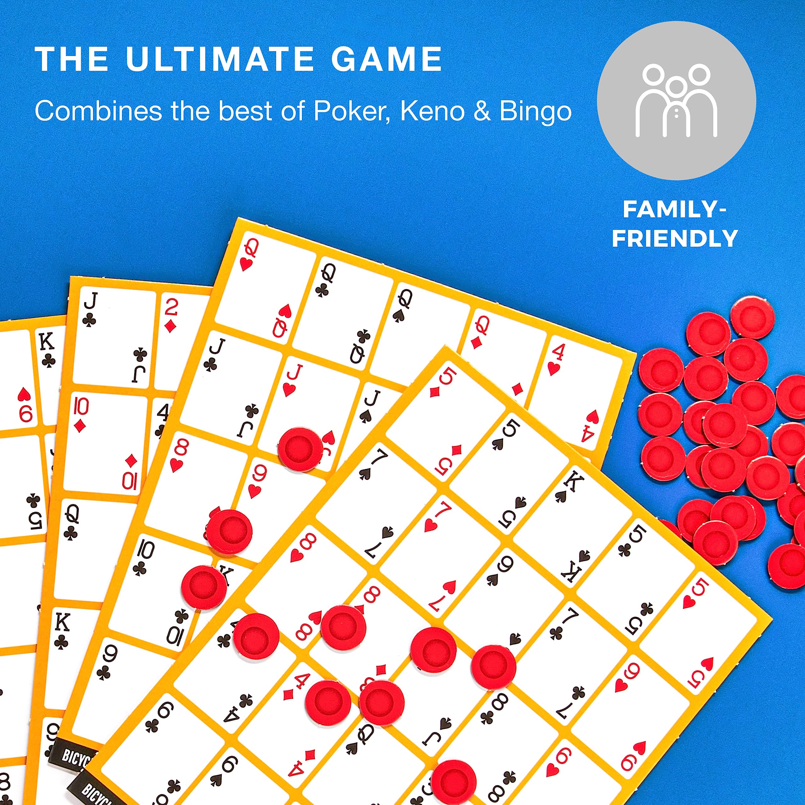 Bicycle Pokeno: The Original Wild Card Game, with an extra deck of Brybelly Playing Cards