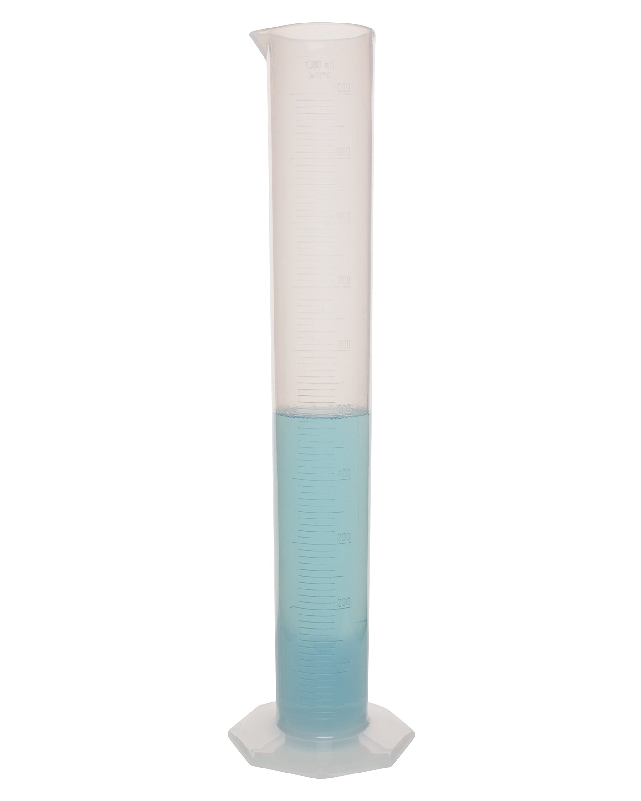 SP Bel-Art Single Scale 1000ml Polypropylene Graduated Cylinder; 10.0ml Graduation (F28458-0000)