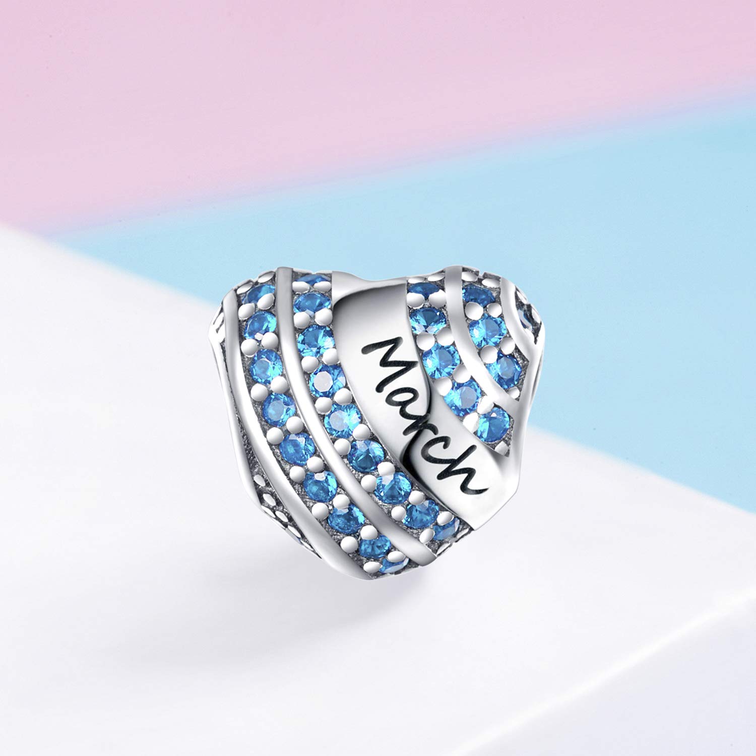 Birthstone Charm for Pandora Charms Bracelet Sterling Silver Bead Birthday Charms 03