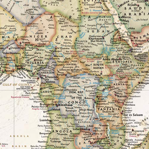 National Geographic World Executive Wall Map - Antique Style - 36 x 24 inches - Art Quality Print