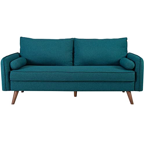 Modway Revive Contemporary Modern Fabric Upholstered Sofa In Teal