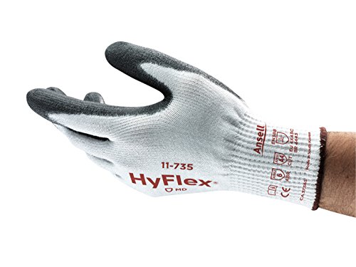 HyFlex 11-735 Cut Protection Gloves -Medium Duty, High Cut Resistance, Size X Large (pack of 12)