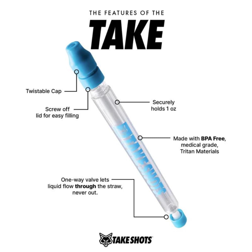 TakeShots Half Take V2 - Shot Holder & Straw for Drinks & Chasers - Experience Shots On The Go - 0.5oz (Ladies Night)