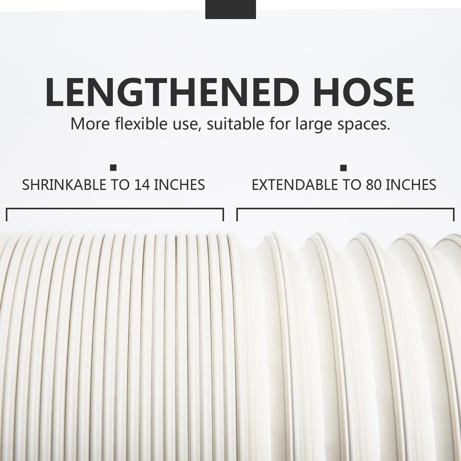 YoleShy 5 Inches Diameter Portable Air Conditioner Exhaust Hose Portable AC Hose with Clockwise Thread 80 Inch Length Compatible with Delonghi and More