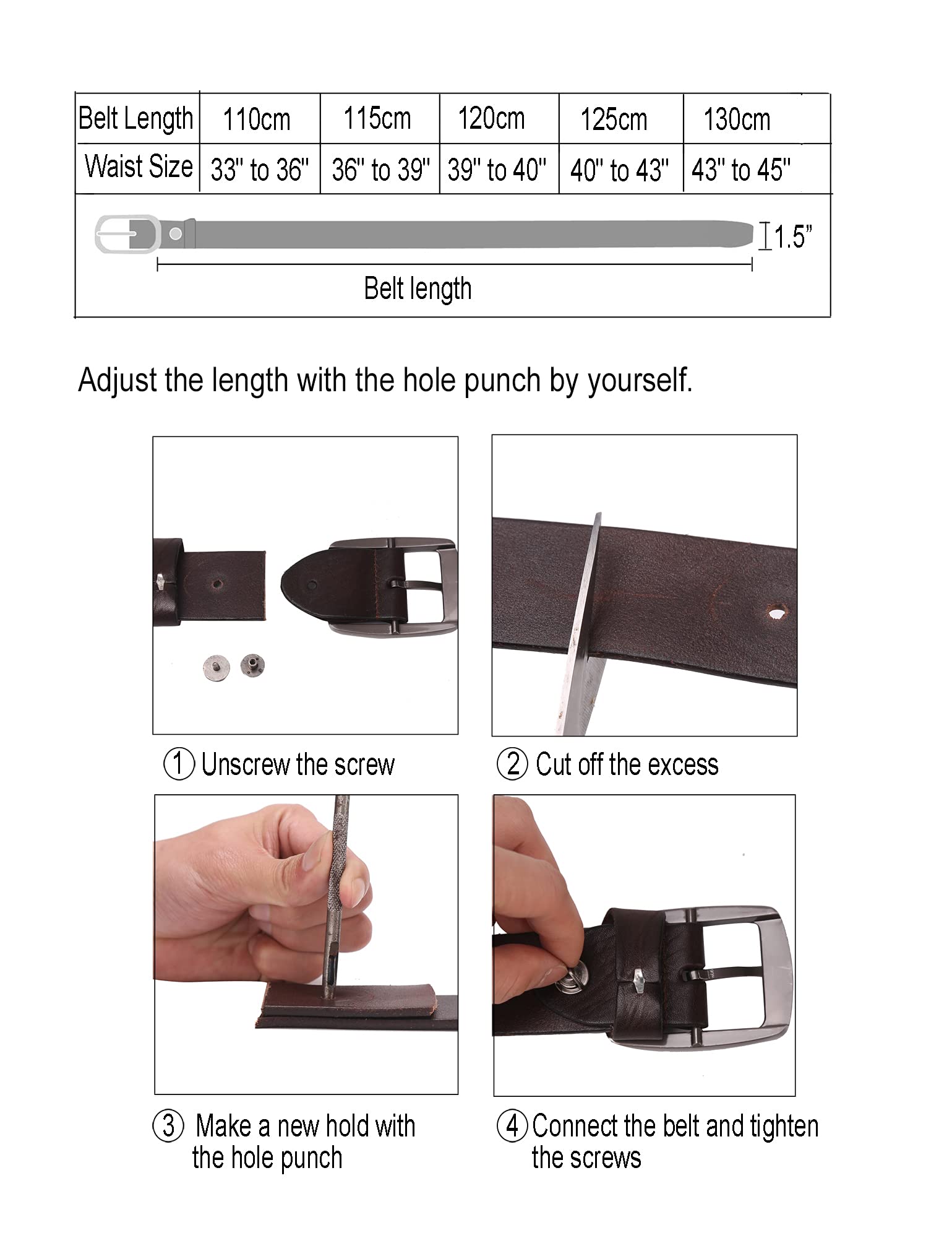 BISON DENIM Men's Belts Leather Dress Genuine Leather Classic Heavy Duty Buckle Belt Casual for Jeans…