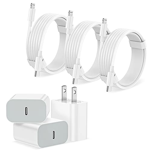 iPhone Charger Fast ChargingăApple MFi Certifiedă 3Pack USB-C Wall Charger Block with 6FT USB C to Lightning Cables for iPhone 14/14 Pro/14Pro Max/13/13 Pro/12/12 Pro/12 Pro Max/11/Xs Max/XR/X