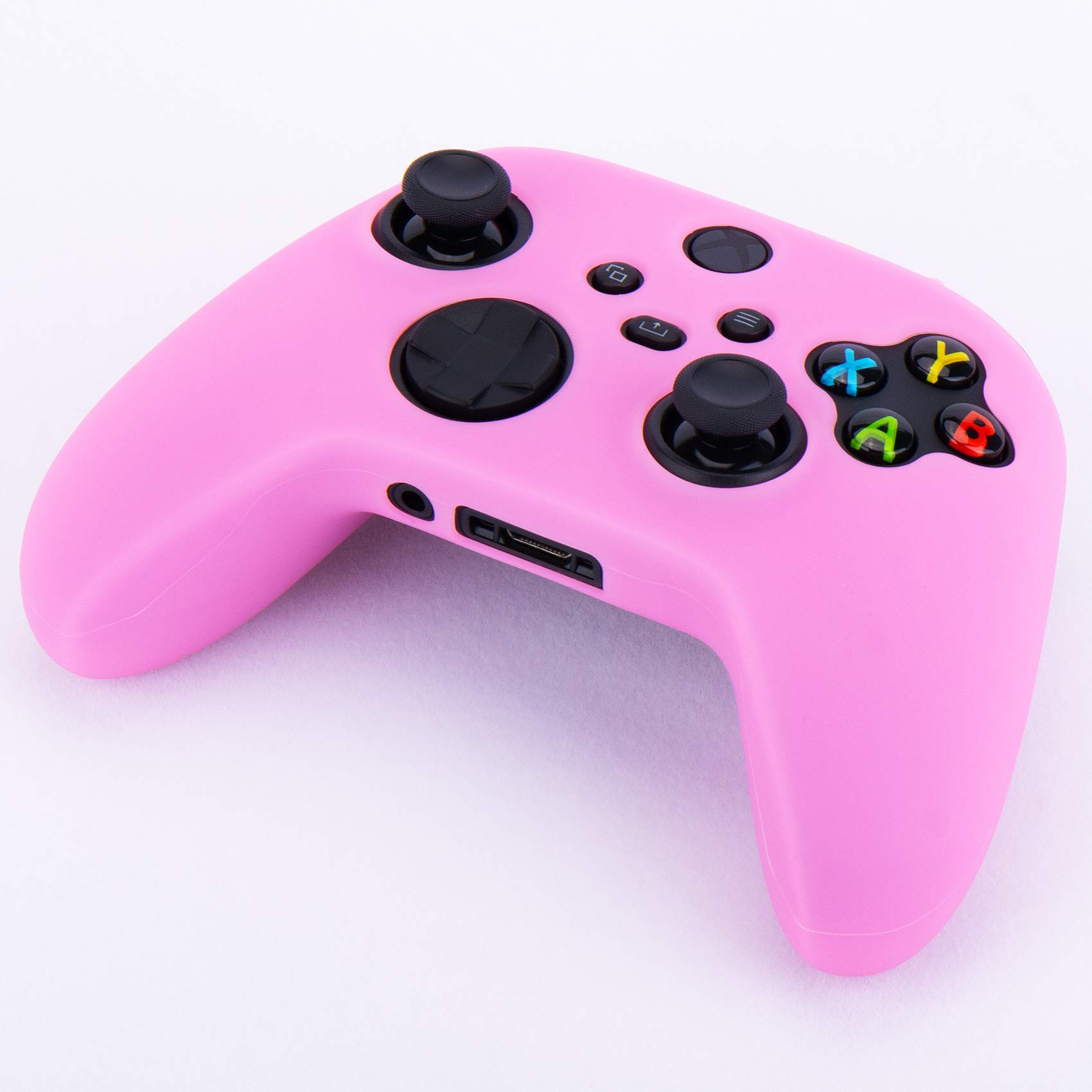 YoRHa Silicone Thickened Cover Skin Case for Xbox Series X/S Controller x 1(Pink) with Thumb Grips x 10