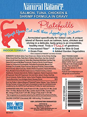 Natural Balance Grain-Free Platefulls Variety Pack Six Flavors: Turkey, Salmon & Chicken, Chicken Giblets, Cod & Sole, Salmon & Tuna, and Mackerel + Pet Paws Notepad - 3 Ounces Each (12 Pouches Total)