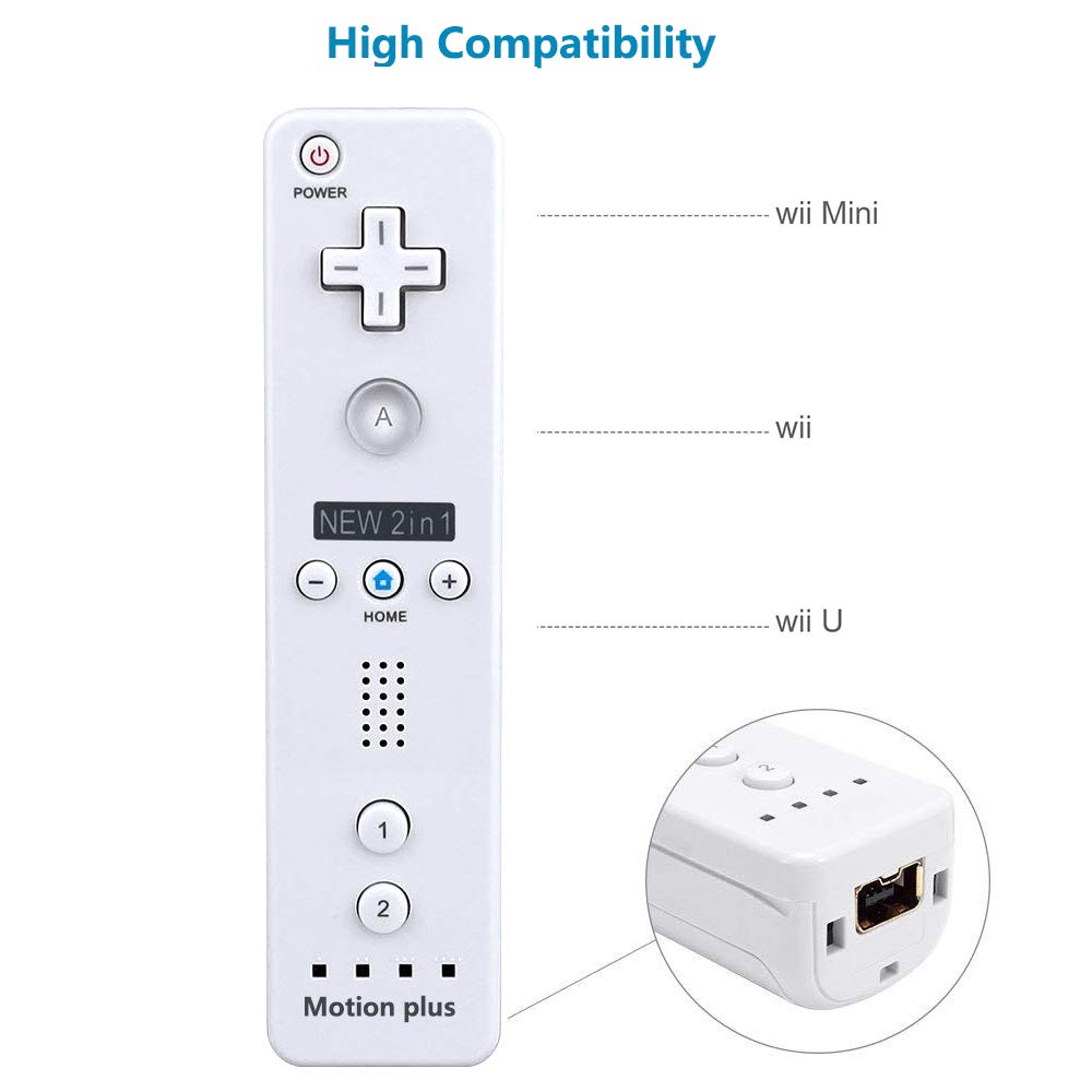 Wii Remote Controller, CooleedTEK Remote Plus Controller and Nunchuk Controller for Wii and Wii U, with Silicon Case