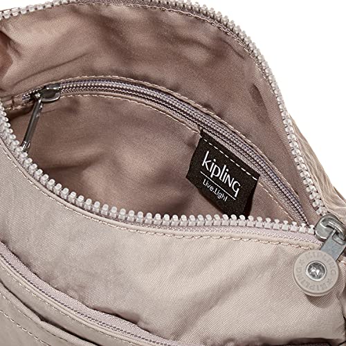 Kipling womens WomenÂ’s Sebastian Bag, Super Light, Durable Messenger Bag, Nylon Shoulder Crossbody Bag, Grey Gris, 9 L x 8.5 H 1.75 D US