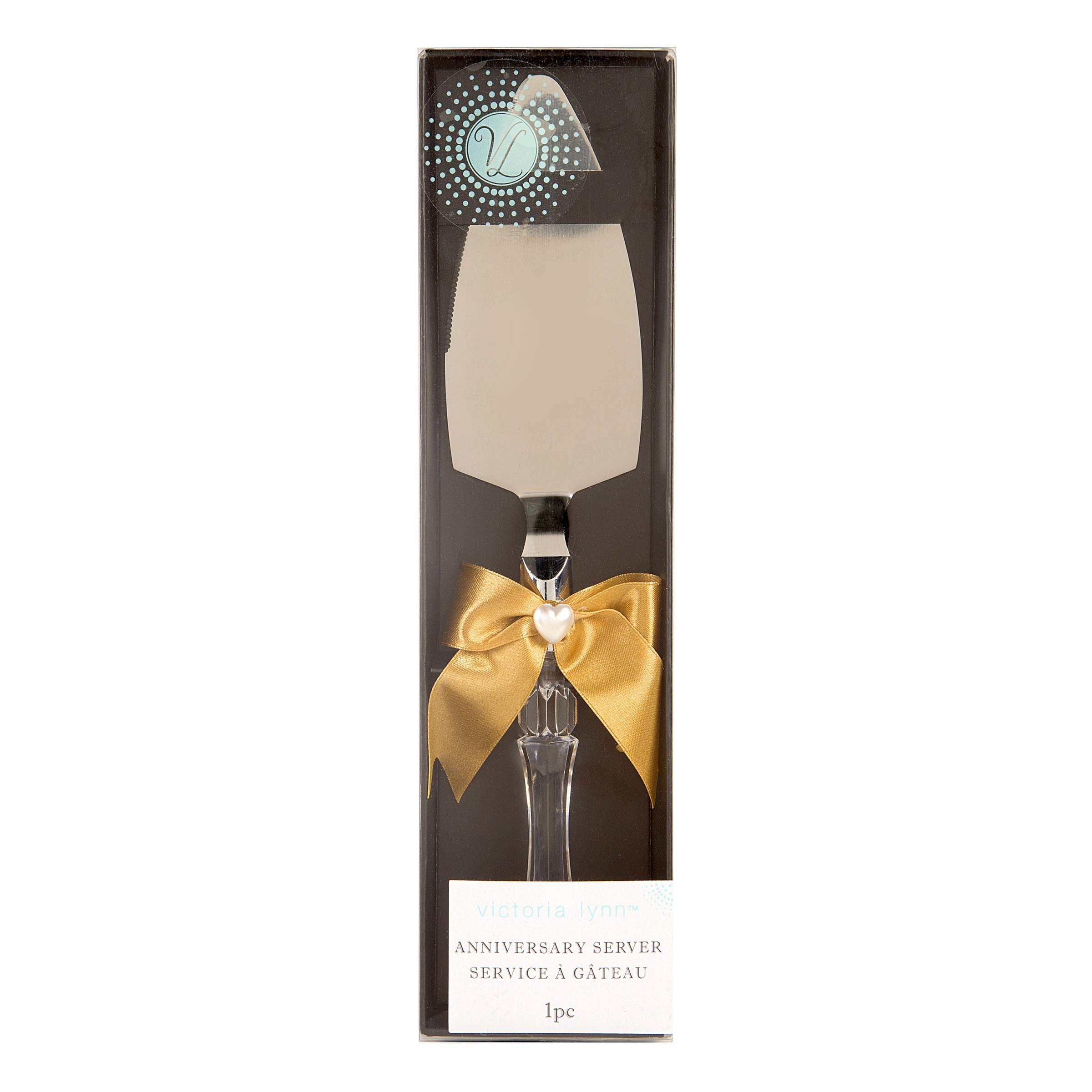 Darice VL5050, 50th Server with Ribbon Pearl Imprint 50th