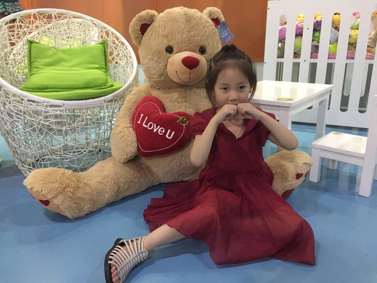 Pioupiou Jumbo 48" Plush Teddy Bear with I Love You Heart (Birthdays, Holidays, Engagements, Mother's Day, Sweetest Day)