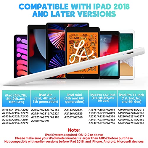 Stylus Pen for iPad with Palm Rejection, Tilt Sensitivity, ZVFBC iPad Pencil for Touch Screens Compatible with iPad Air 3rd/4th/5th, iPad Pro 11/12.9 inch, iPad 6th/7th/8th/9th/10th, iPad Mini 5th/6th
