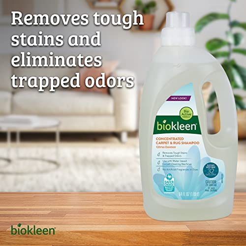Biokleen Natural Carpet Cleaner For Machine Use and Rug Shampoo Carpet Cleaner, Safe Around Kids and Pets, Citrus Essence, 64 Ounce