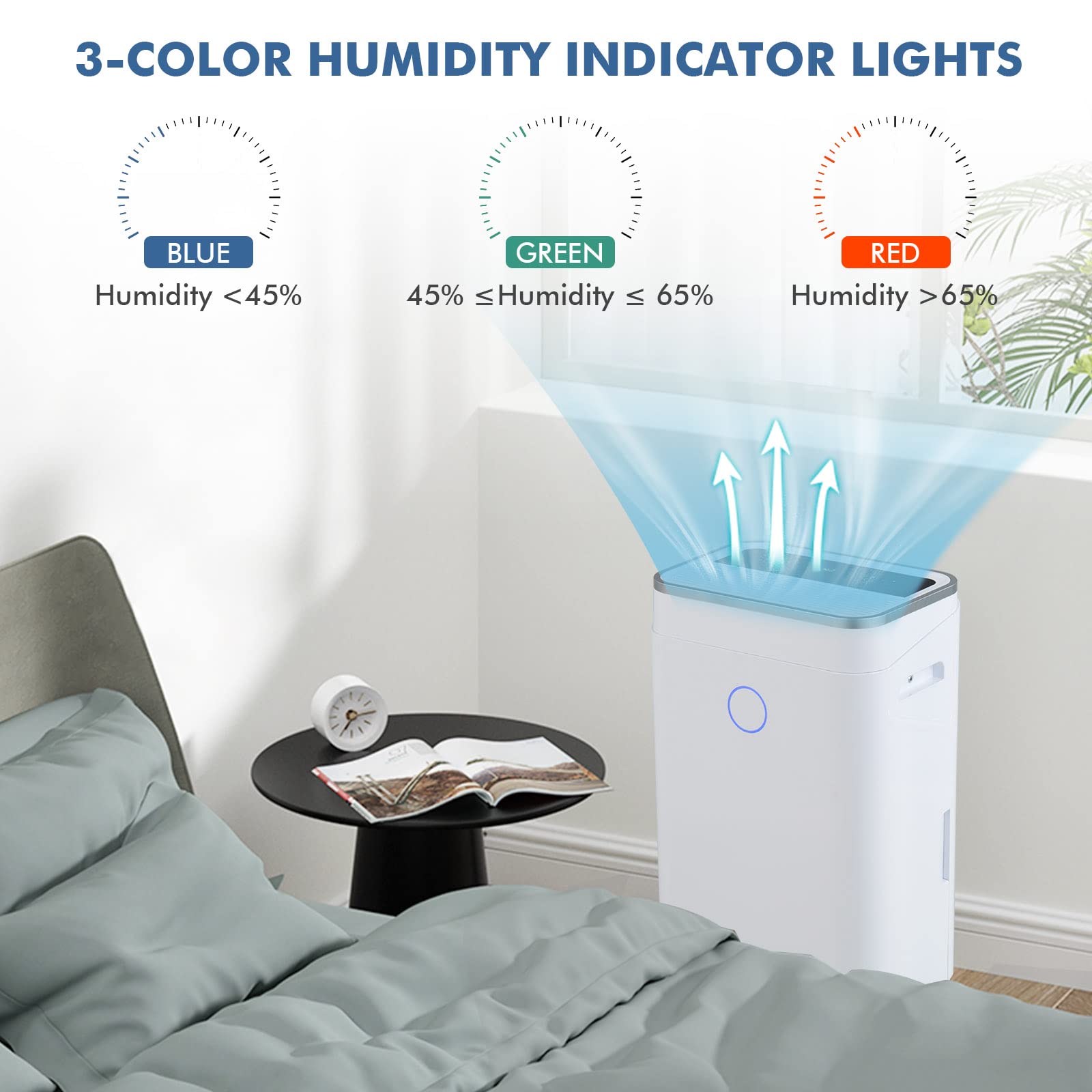 COSTWAY 4000 Sq. Ft Dehumidifier for Basement, 60 Pints Dehumidifier with Drain Hose, 3 Modes, 3-Color Digital Display, 24H Timer, 1.7 Gallon Water Tank, Auto Defrost, Ideal for Home, Large Room
