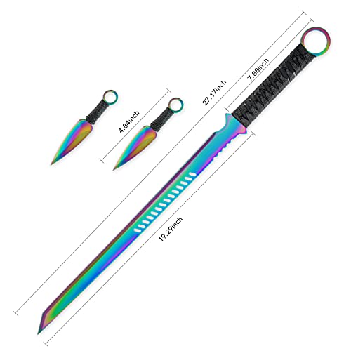 DISPATCH Full Tang Tactical Katana Ninja Sword Machete Fixed Blade Combat Stainless Steel Blade with Sheath for Hunting, Outdoor Camping, Survival