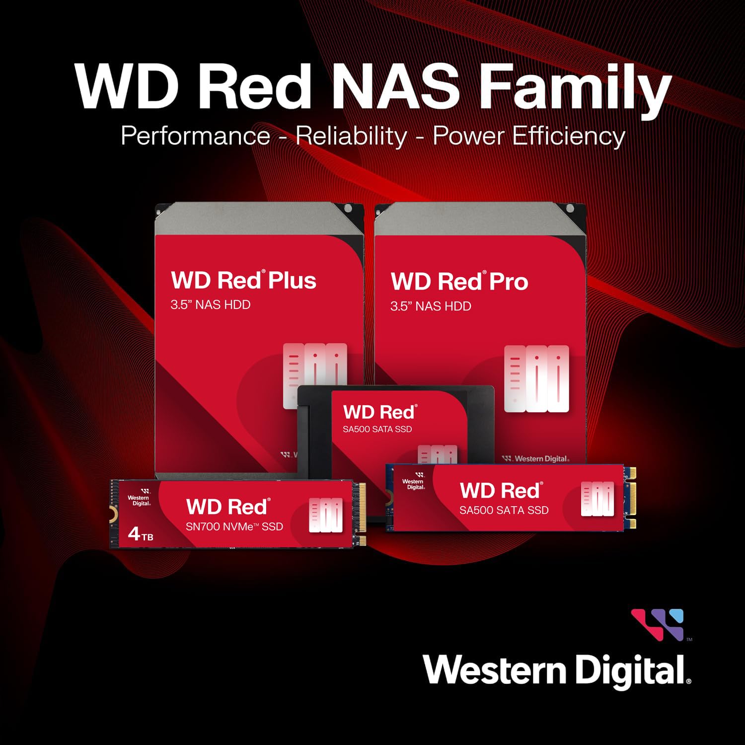 Western Digital 1TB WD Red Plus NAS Internal Hard Drive HDD - 5400 RPM, SATA 6 Gb/s, CMR, 64 MB Cache, 3.5" - WD10EFRX
