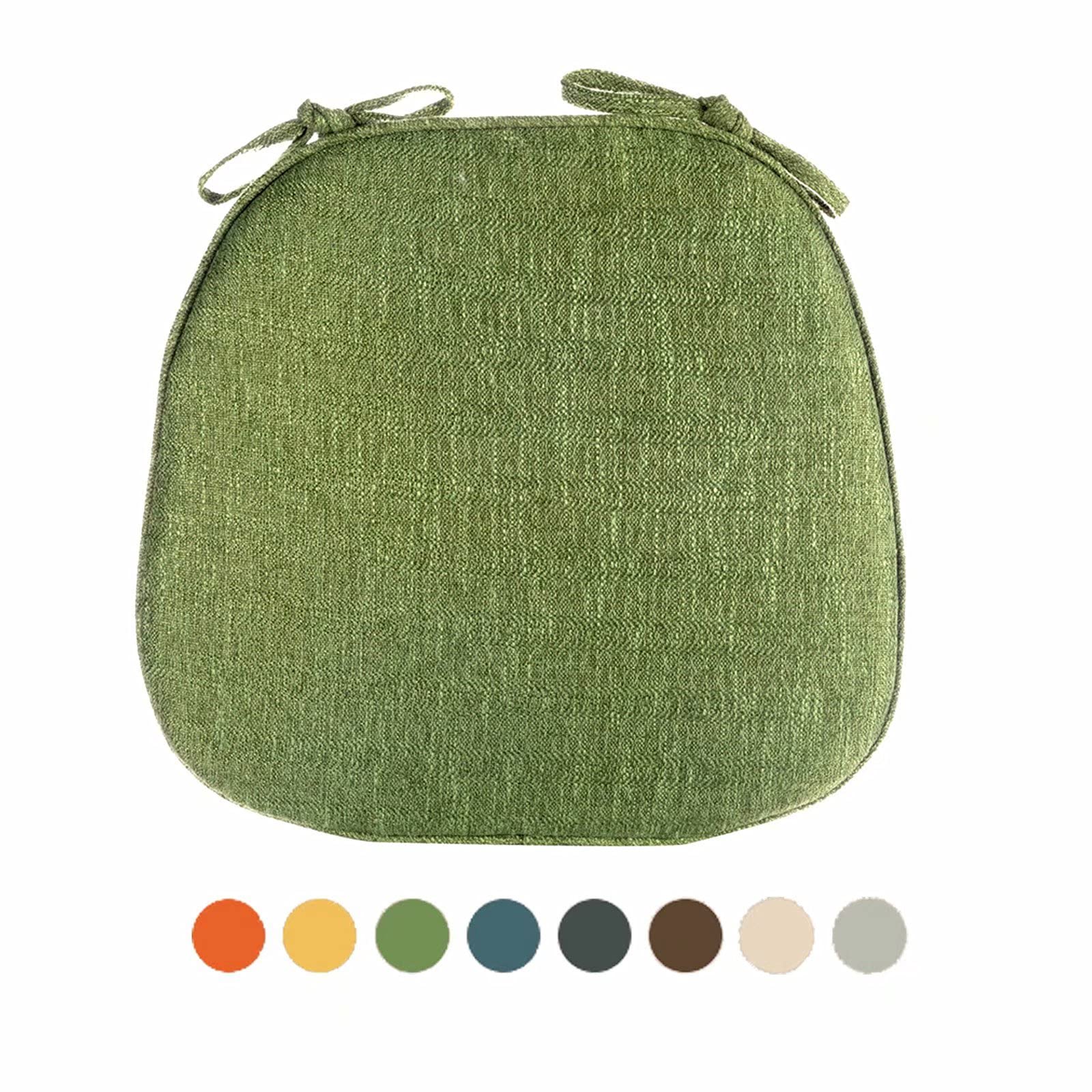 CFMZ Chair Cushions for Dining Chairs 6 Pack U Shaped, Kitchen Chair Cushions with Ties, Non Slip Chair Pads for Dining Chairs U Shaped, Colorful Ding Room Chair Cushion Green