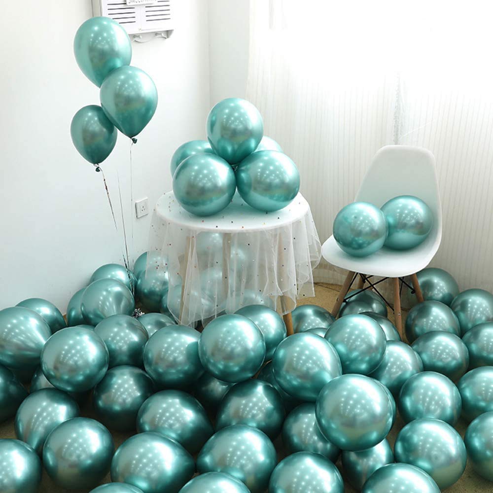 Chrome Silver Balloons 12 inch 50 pcs Metallic Latex Balloons Birthday Party Decoration Helium Balloons
