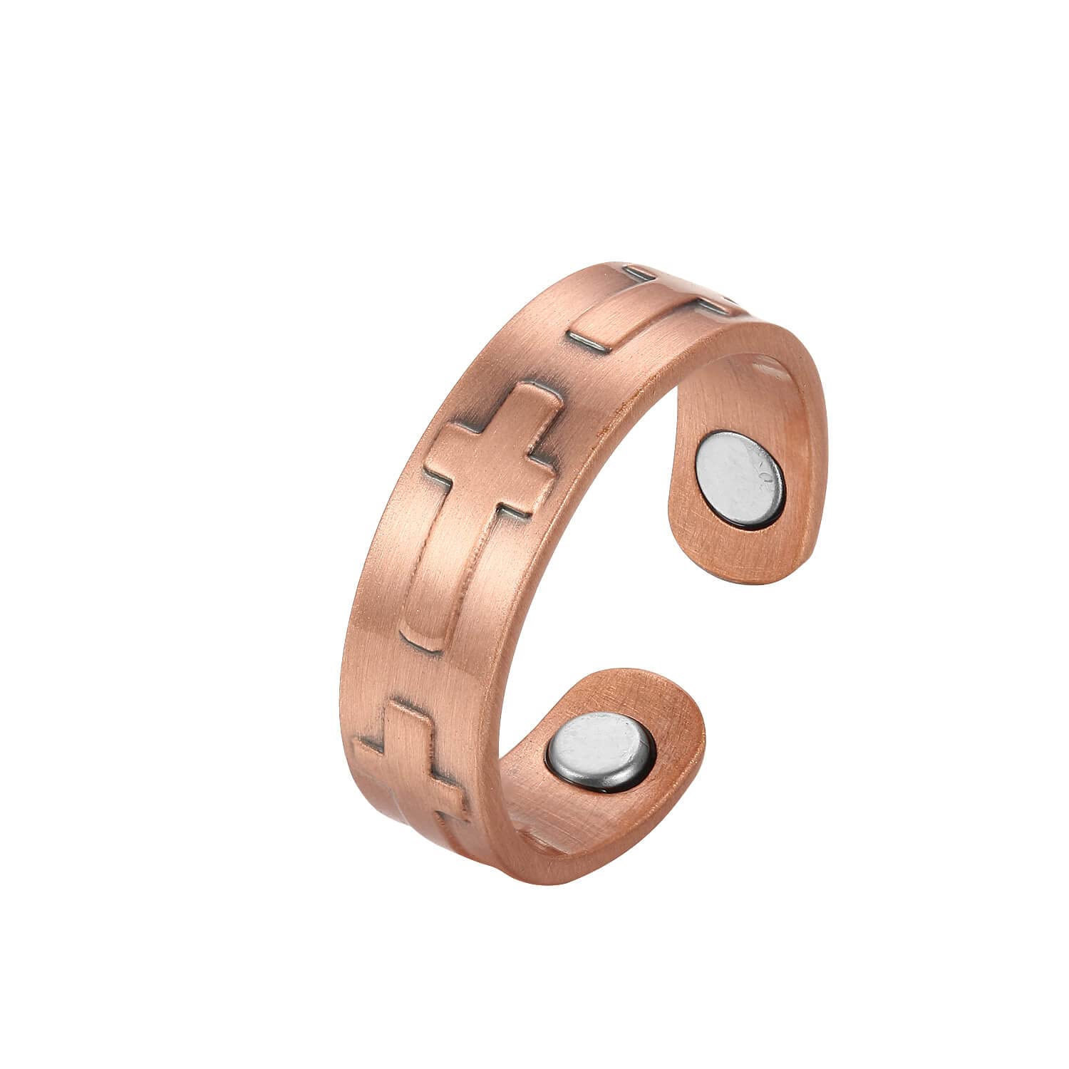 BioMag Cross Copper Magnetic Bracelet for Men and Women Style Thanksgiving Day Christmas Gift (copper+1Ring)